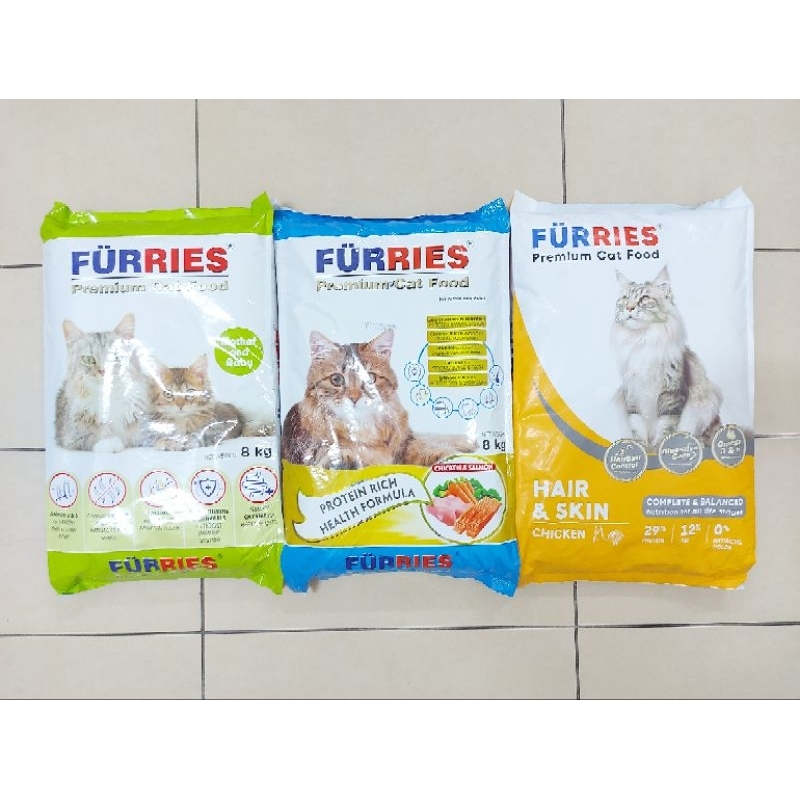 FURRIES 7kg hair skin /8kg mother baby / 8kg Chicken salmon dry cat ...