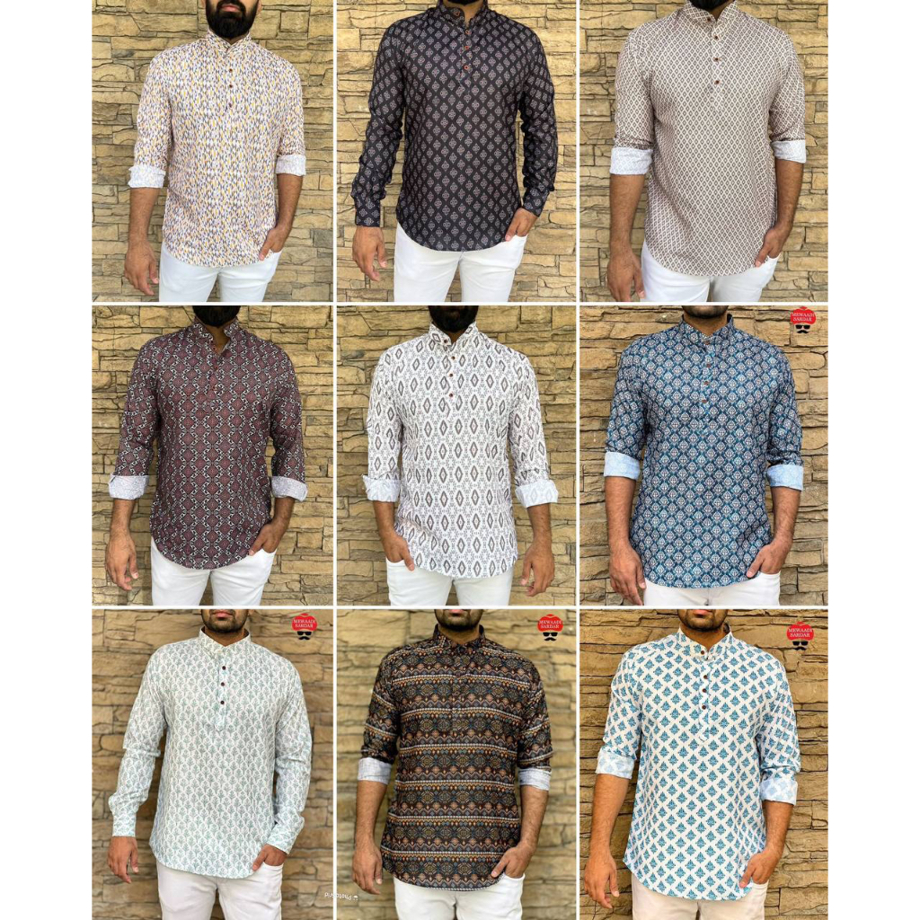 Premium Cotton Short Length Kurta with Full Sleeves (Short Length Jippa ...