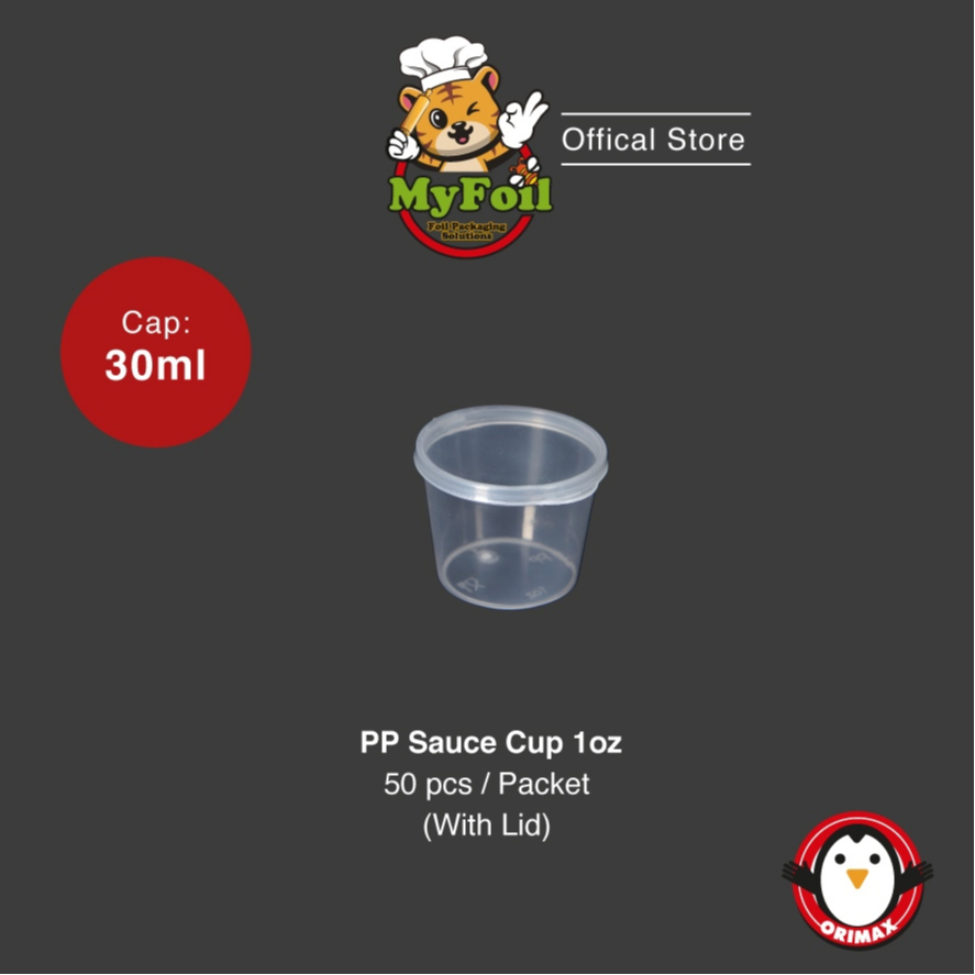 Orimax Cawan Sos PP 1oz, 2oz & 4oz – 50 Keping/Paket / PP Sauce Cup 1oz 2oz & 4oz - 50 Pieces ...