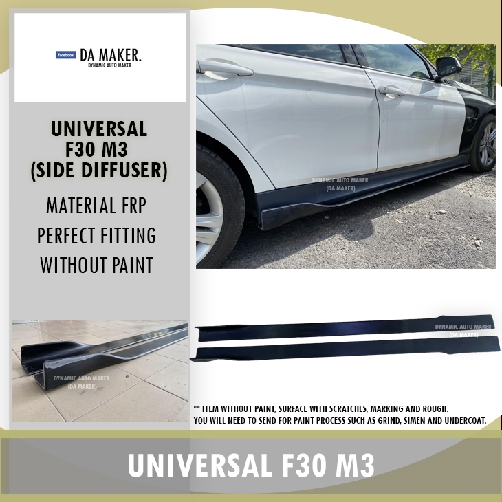 UNIVERSAL THICK SIDE DIFFUSER BMW F30 M3 SIDE DIFFUSER TEPI | Shopee ...