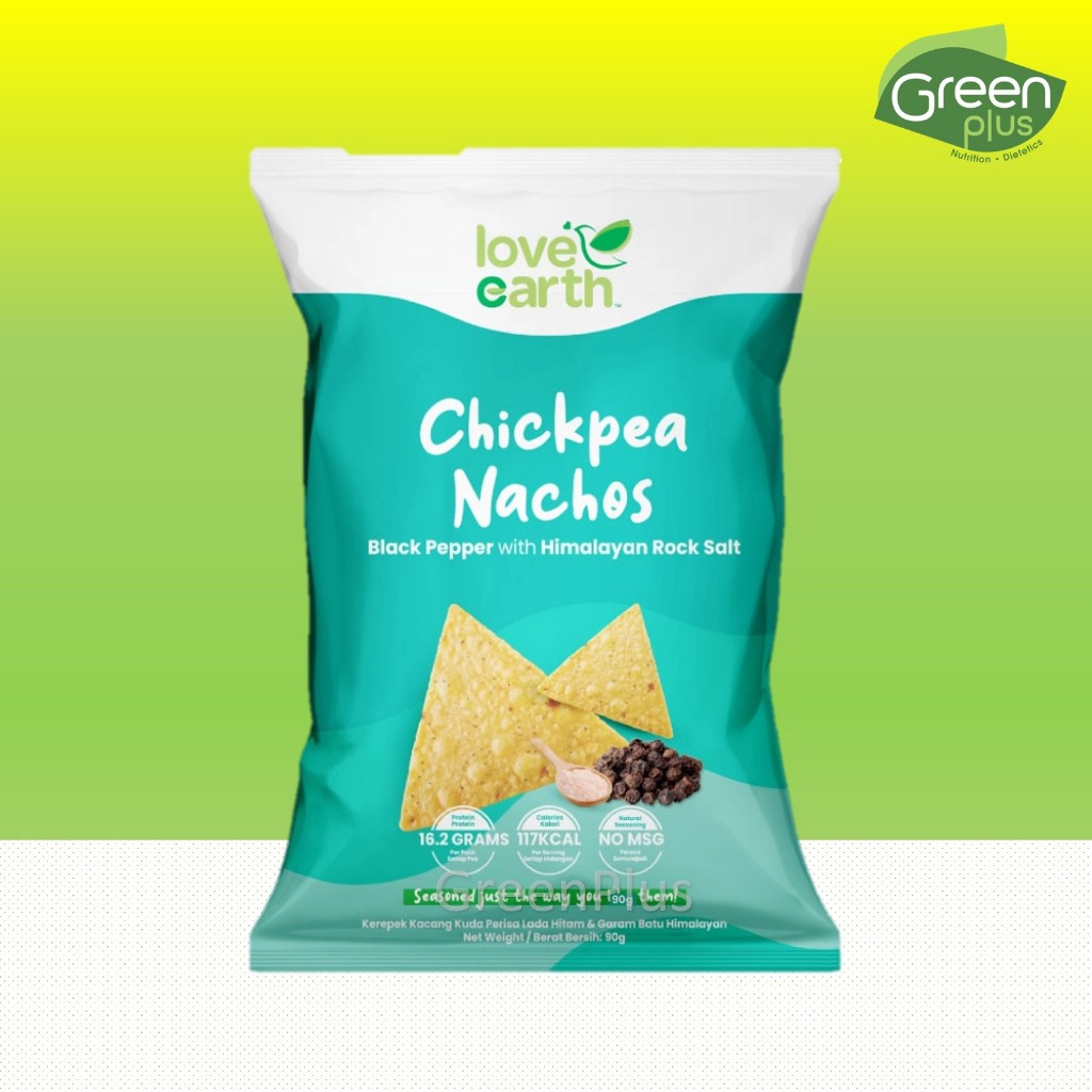 Love Earth Chickpeas Nachos Black Pepper with Himalaya Salt 90g | Shopee Malaysia