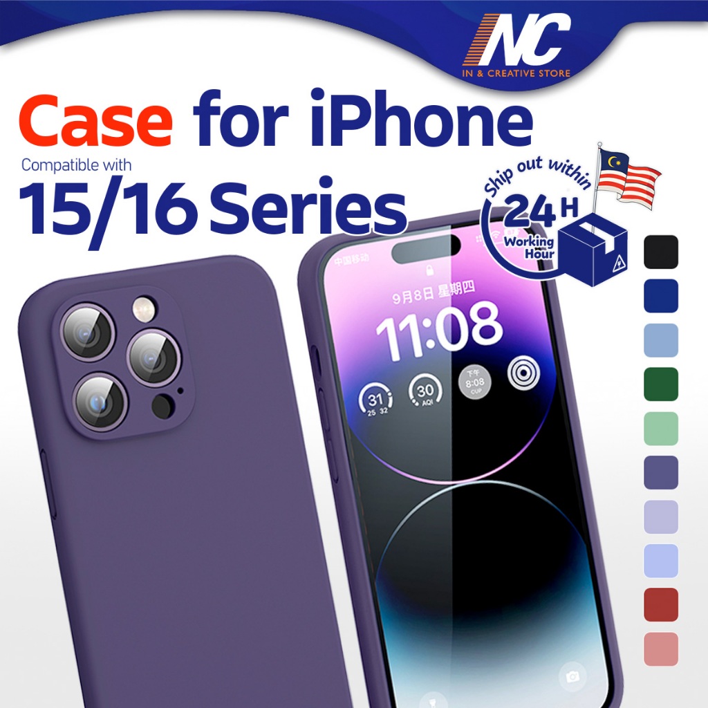 Square Silicone Case for iPhone 15/16 Pro Max/Pro/Plus – Shockproof ...