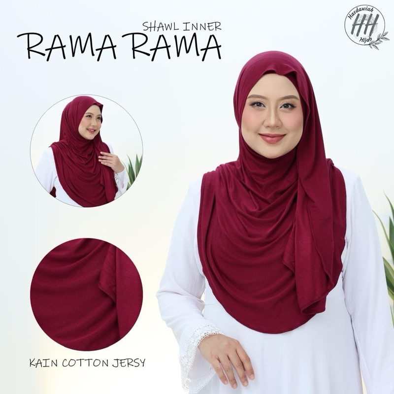 Instant Shawl Rama Ironless Kain Cotton Jersey Tudung Shawl With Inner ...