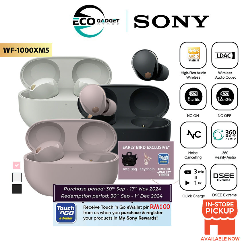 Sony WF-1000XM5 Premium Truly Wireless Noise Cancelling Headphones ...
