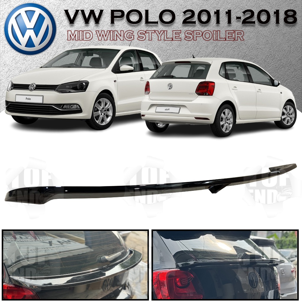 VOLKSWAGEN POLO 2011-2018 MID WING SPOILER SENTER SPOILER REAR ROOF ...