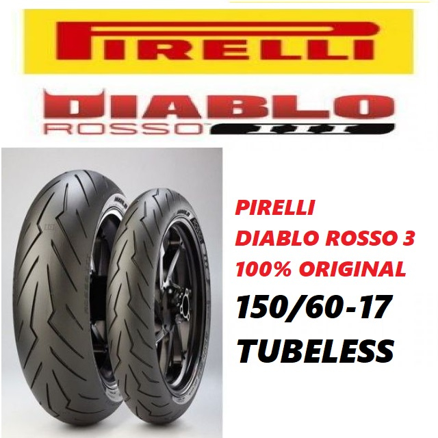 Pirelli Diablo Rosso 3 150/60-R17 Tyre RADIAL Pirelli 66H TUBELESS ...