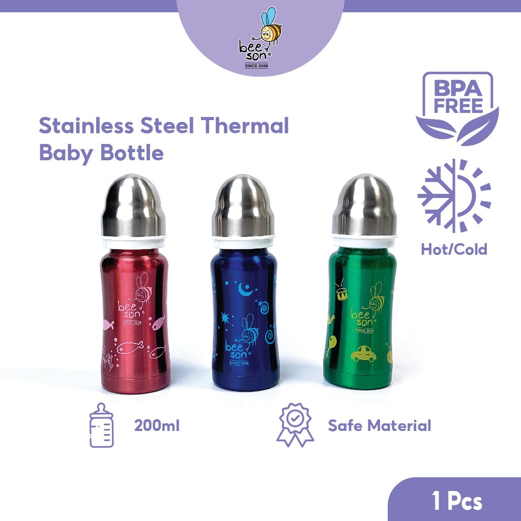 Beeson 3in1 200ml Botol Susu Termos Keluli / Stainless Steel Thermos ...