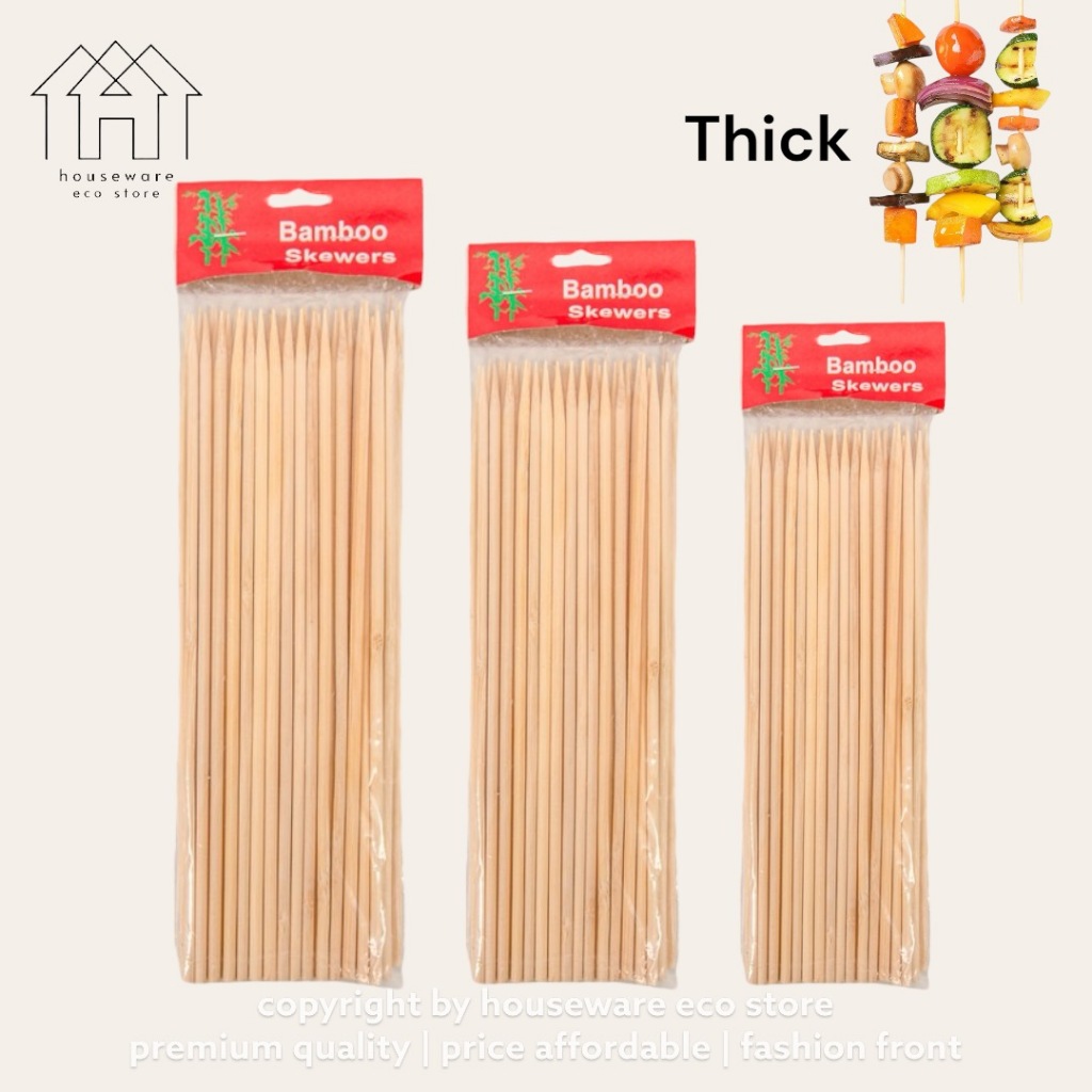 5mm Thick Bamboo Skewer / Lidi Sate Satay Stick / BBQ Stick Kayu Cucuk ...