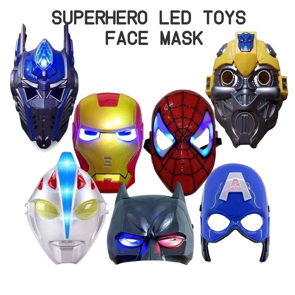 Superhero LED Toys Face Mask/Kids Custome Halloween Mask | Shopee Malaysia