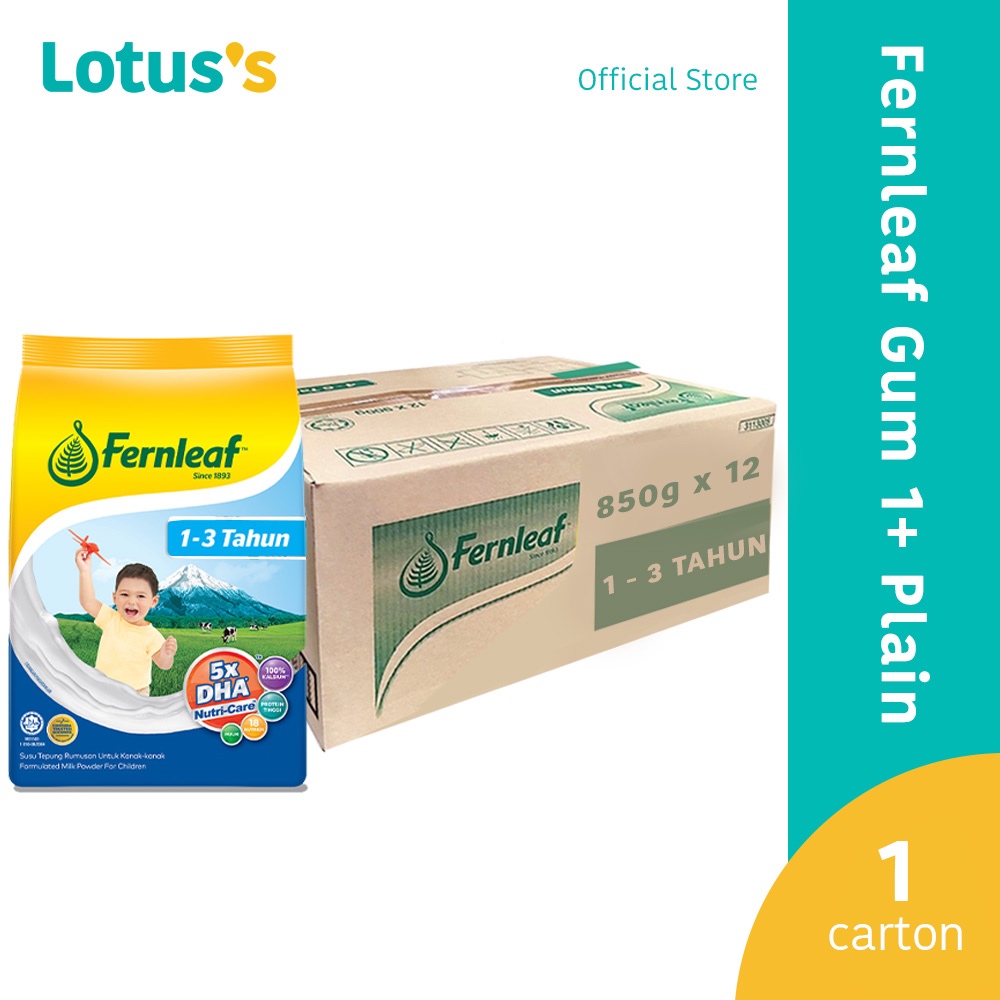 Fernleaf 1 - 3 years Baby Milk Formula Powder Plain 850g x 12 (1 Carton ...