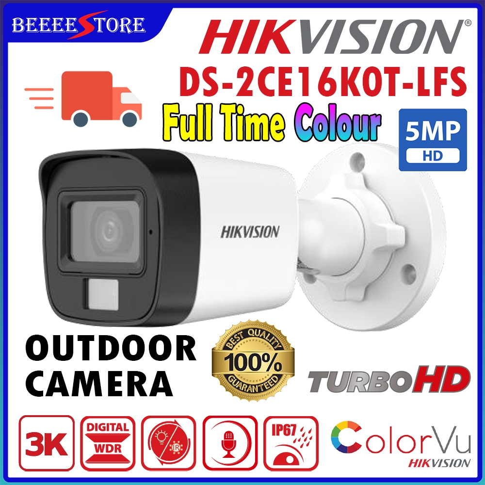 MIC / AUDIO 3K HIKVISION CCTV 5MP FULL COLOR HD DS-2CE16K0T-LFS IR FHD BULLET OUTDOOR CCTV ...