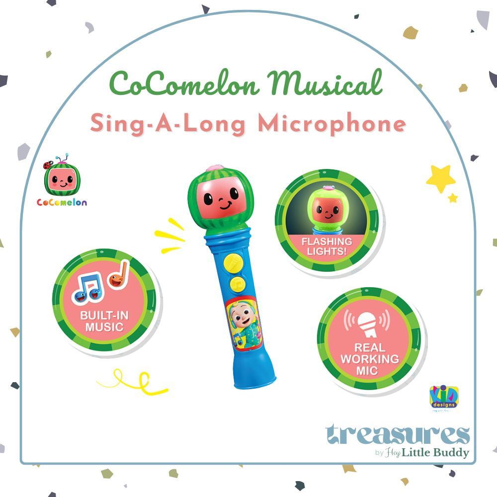 eKIds CoComelon Musical Sing-Along Microphone Musical Toddlers Built ...