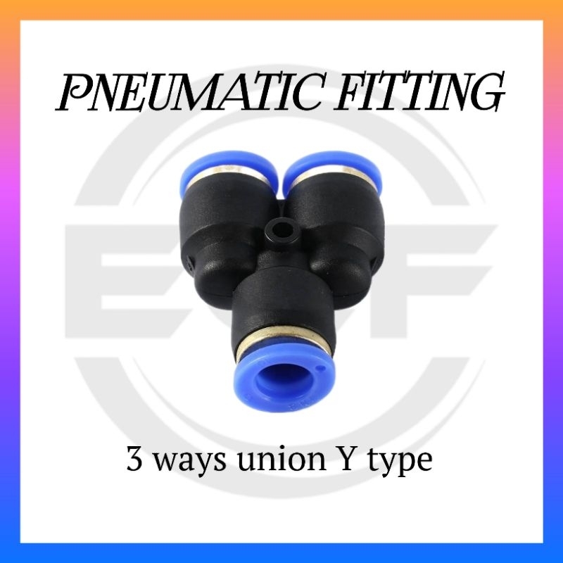 One touch 3 way union air hose tube connector plastic Y type pneumatic ...