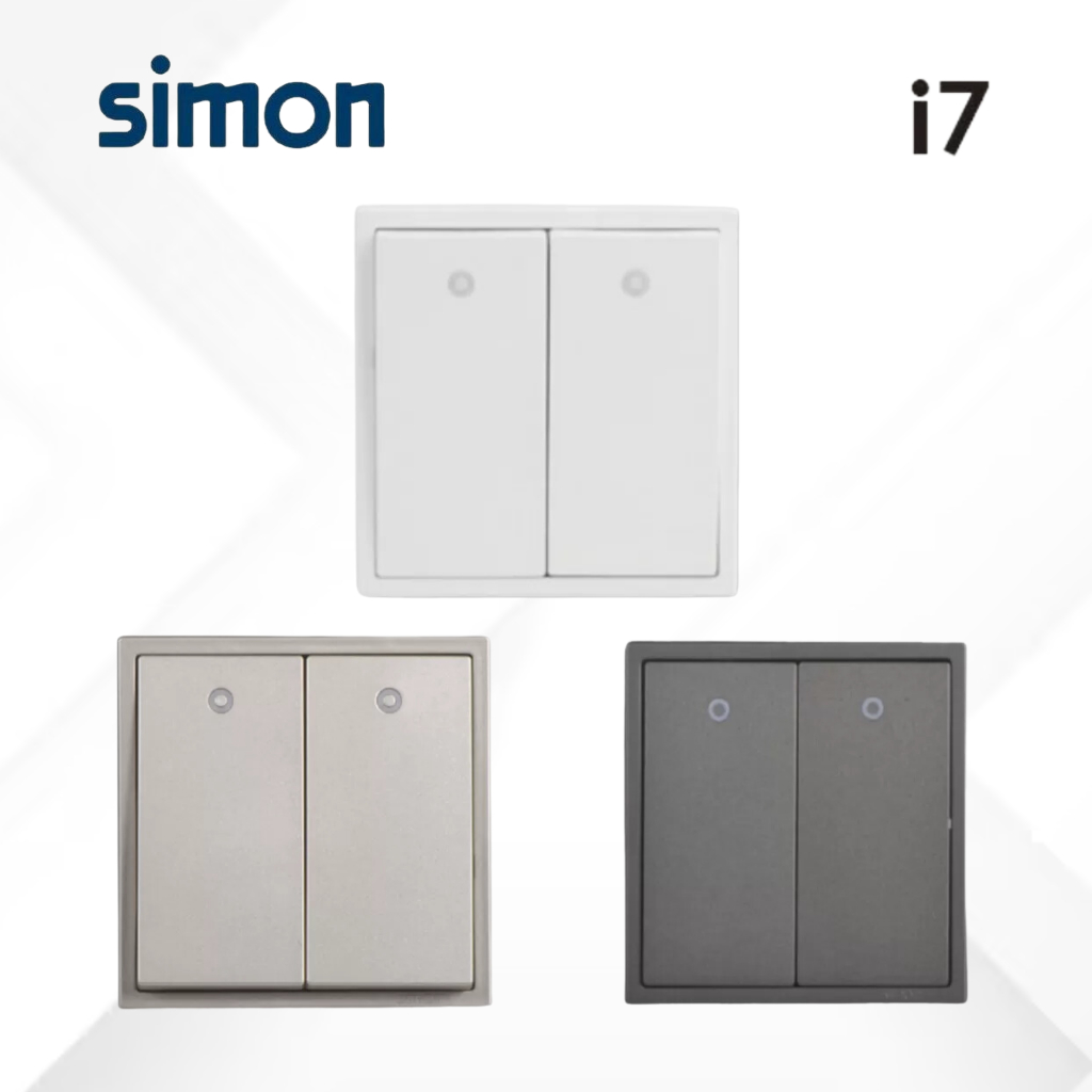 Simon I7 Switch 701023 701024 16A 2 Gang 1/2 Way Switch with LED ...