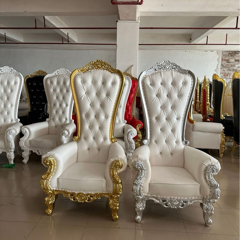 [PREORDER] QUEEN CHAIR SOLID WOOD KING CHAIR BRIDE AND GROOM WEDDING ...