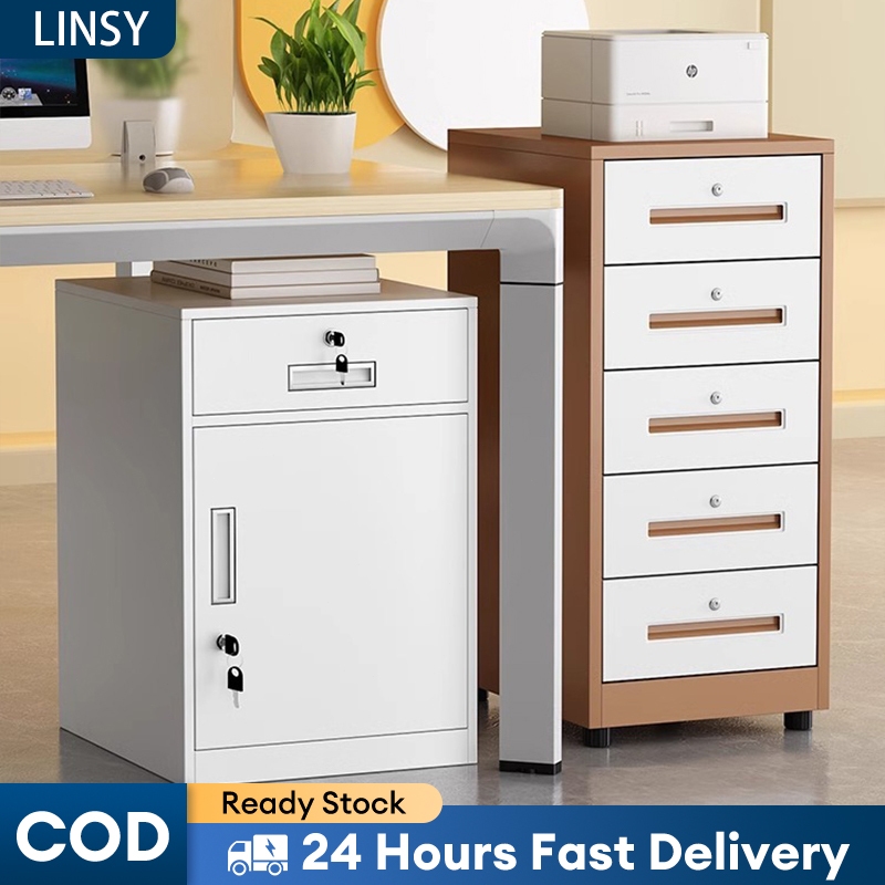 LINSY Office Cabinet With Locker Metal File Cabinet Mobile Pedestal ...