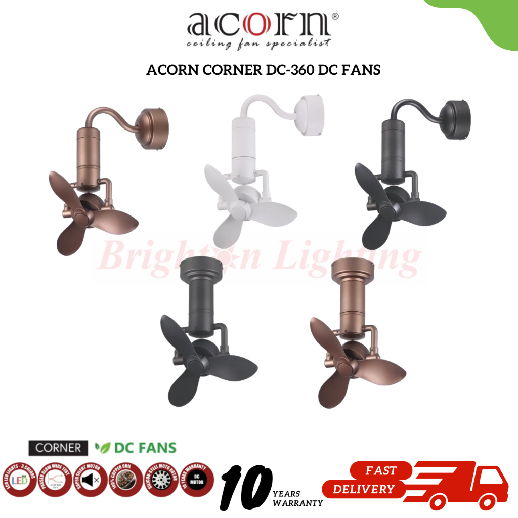 Acorn Corner DC-360 DC Fans 16" WH/CO/SG KIPAS BL WALL SEILING FAN ...