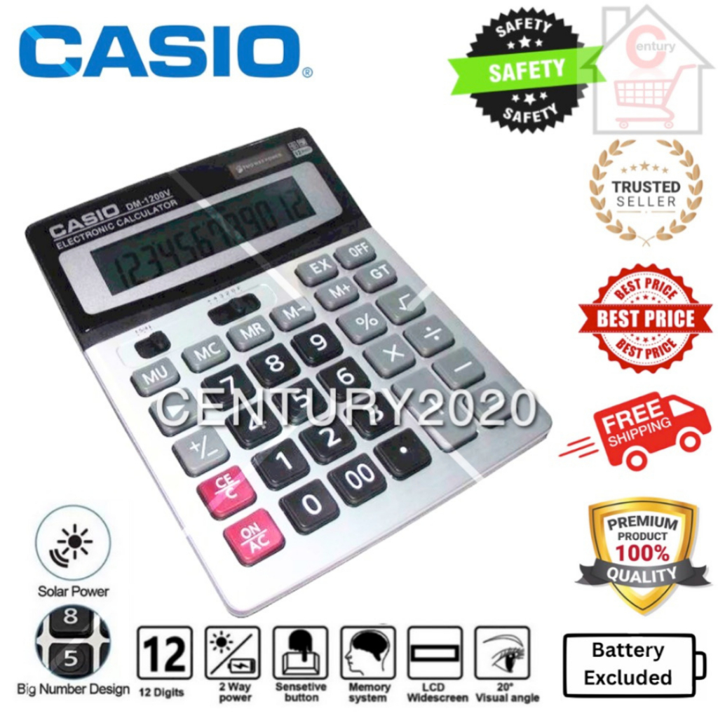 CASIO Standard Calculator Electronics Calculators with Big Button 12 ...