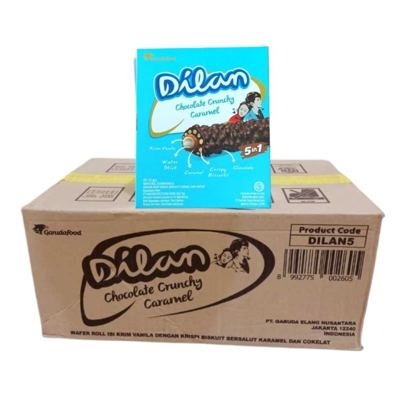 Dilan Chocolate Crunchy Caramel kemasan 23g/harga untuk 1karton isi ...