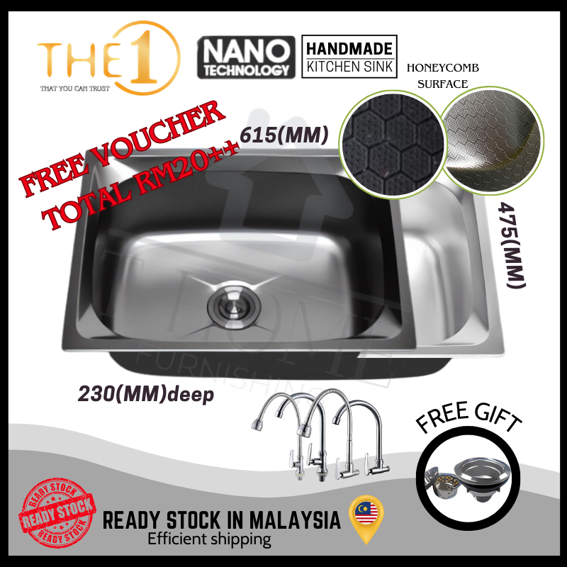 NANO Sink Bowl Honey Comb Stainless Steel Handmade Topmount Kitchen ...