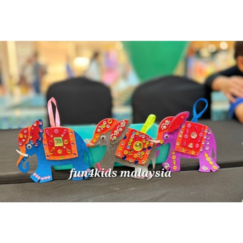 Preschool Deepavali Crafts | DIY Felt Elephant Hanging Display Craft ...