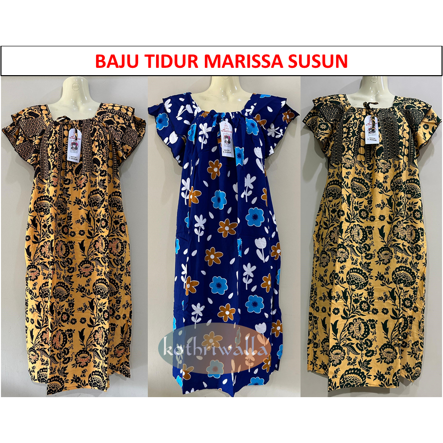 Baju Tidur Marissa Daster T. Susun Kain Cotton Ladies Nighty Good ...