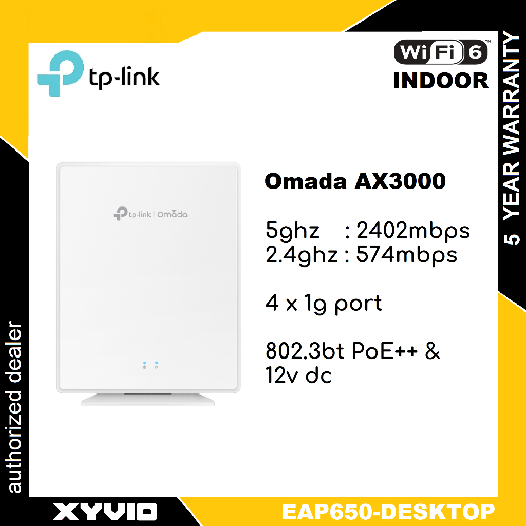 TP-LINK EAP650-Desktop Omada AX3000 Desktop Wi-Fi 6 Access Point EAP650 ...