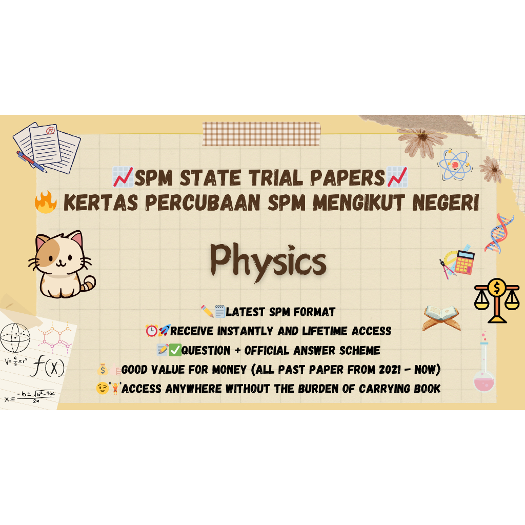 🔥Updated 2024🔥 SPM Physics State E-Trial Percubaan Papers in PDF ...