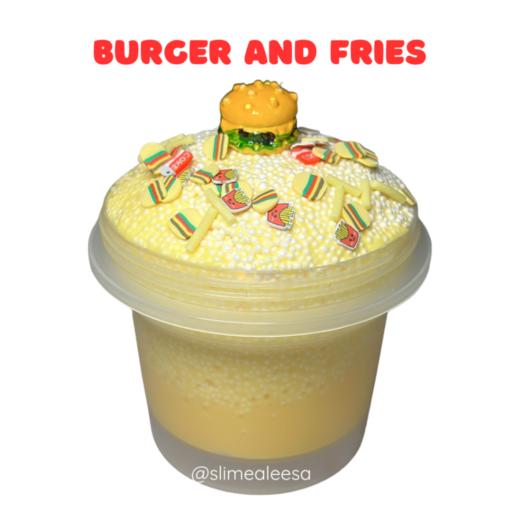 Burger and Fries Slime (micro foam beads slime) | Shopee Malaysia