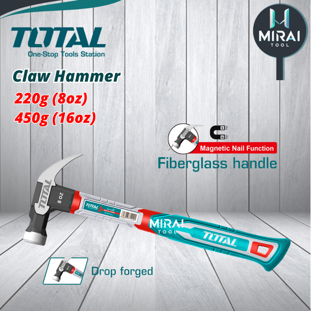 TOTAL THCH61008 (8OZ) / THCH61016 (16OZ) Claw Hammer | Shopee Malaysia