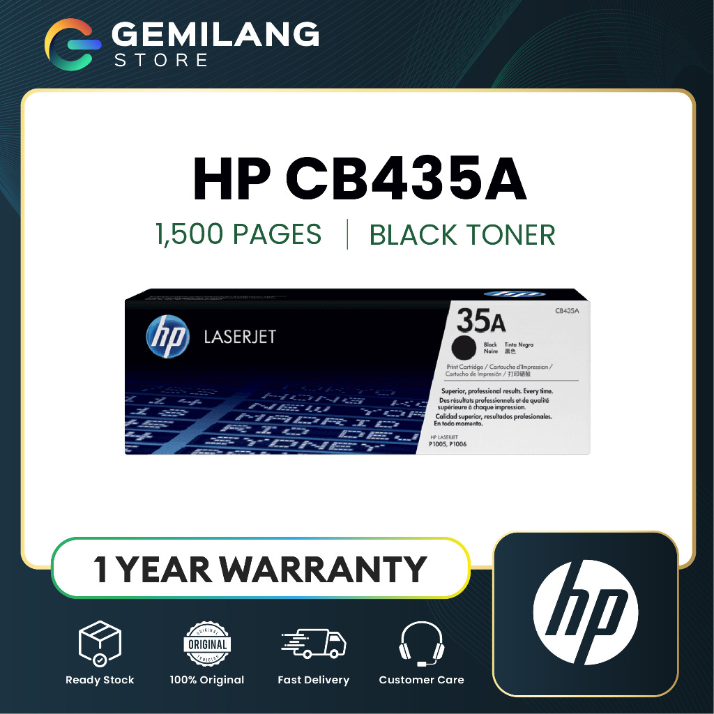 HP CB435A (35A) Genuine Original Laserjet Mono Toner Cartridge /1.5k ...