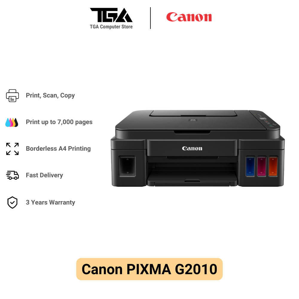 Canon PIXMA G2010 Printer - Print, Scan, Copy 3 in 1 Color Ink Tank ...