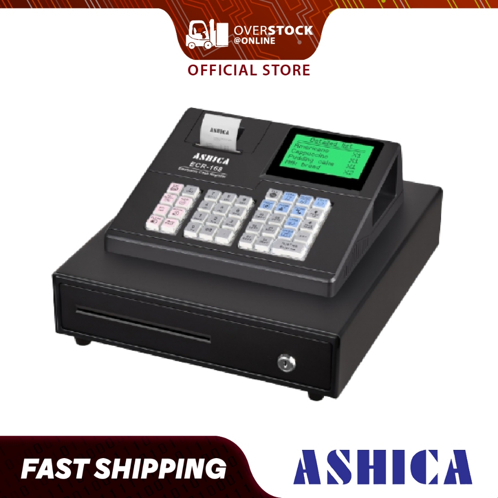 ASHICA ECR-168 Electronic Cash Register with 39 Keyboards, Large ...
