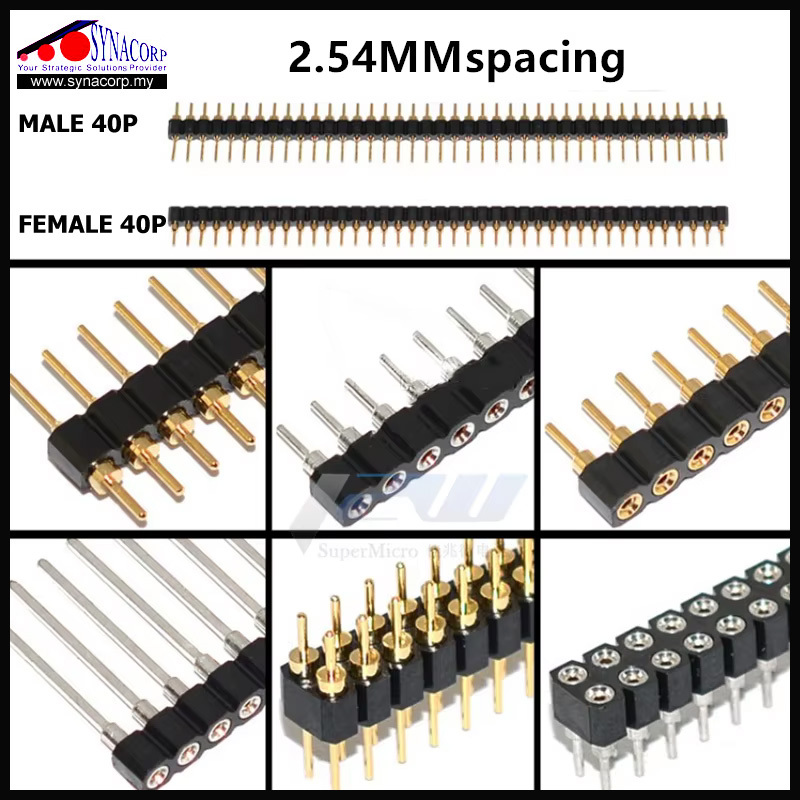 Straight Turn Pin 40pin Male / Female Header Pin 2.54mm Pitch Turnpin ...