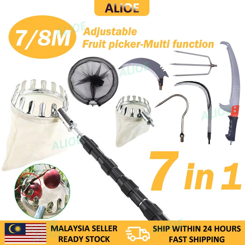 8 meter telescopic rod high fruit picker branch hook pruning branch ...