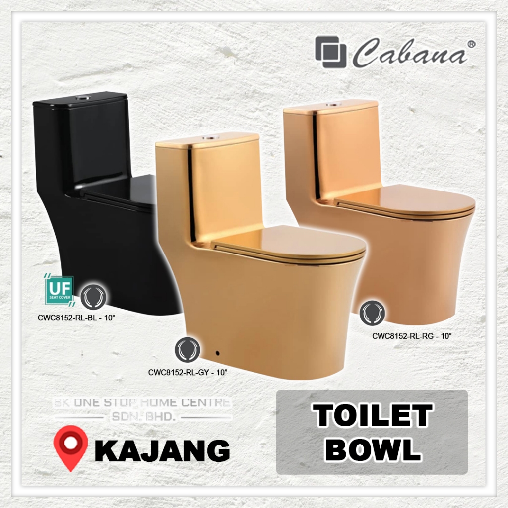 CABANA Toilet Bowl CWC8152 Series (BLACK / ROSE GOLD / GOLD) | One ...
