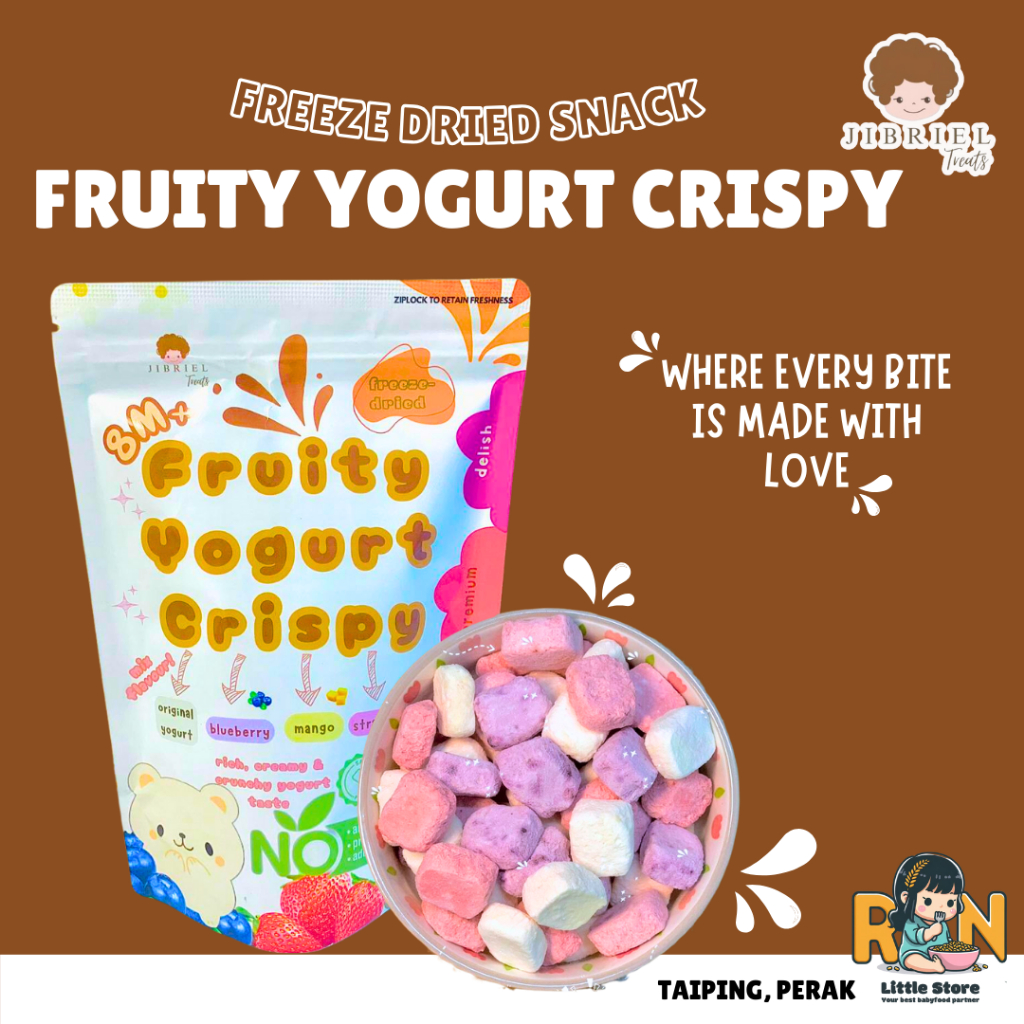 BABY SNACK - JIBRIEL TREATS Fruity Yoghurt Crispy Makanan Snek Baby 8 ...