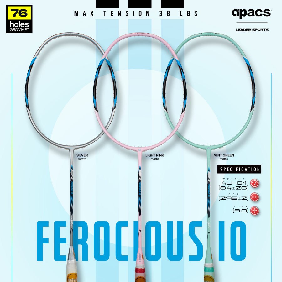 (FREE STRING & GRIP) APACS BADMINTON RACKET FEROCIOUS 10 | Shopee Malaysia