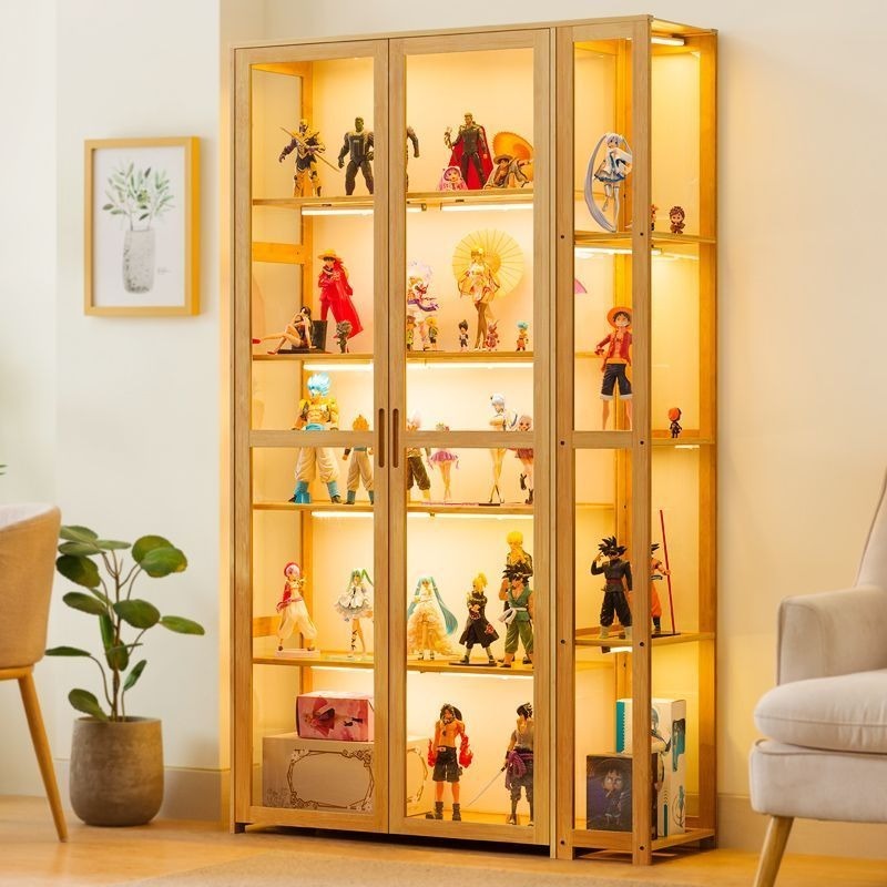 Handmade display cabinet floor to ceiling minimalist living room shelf ...