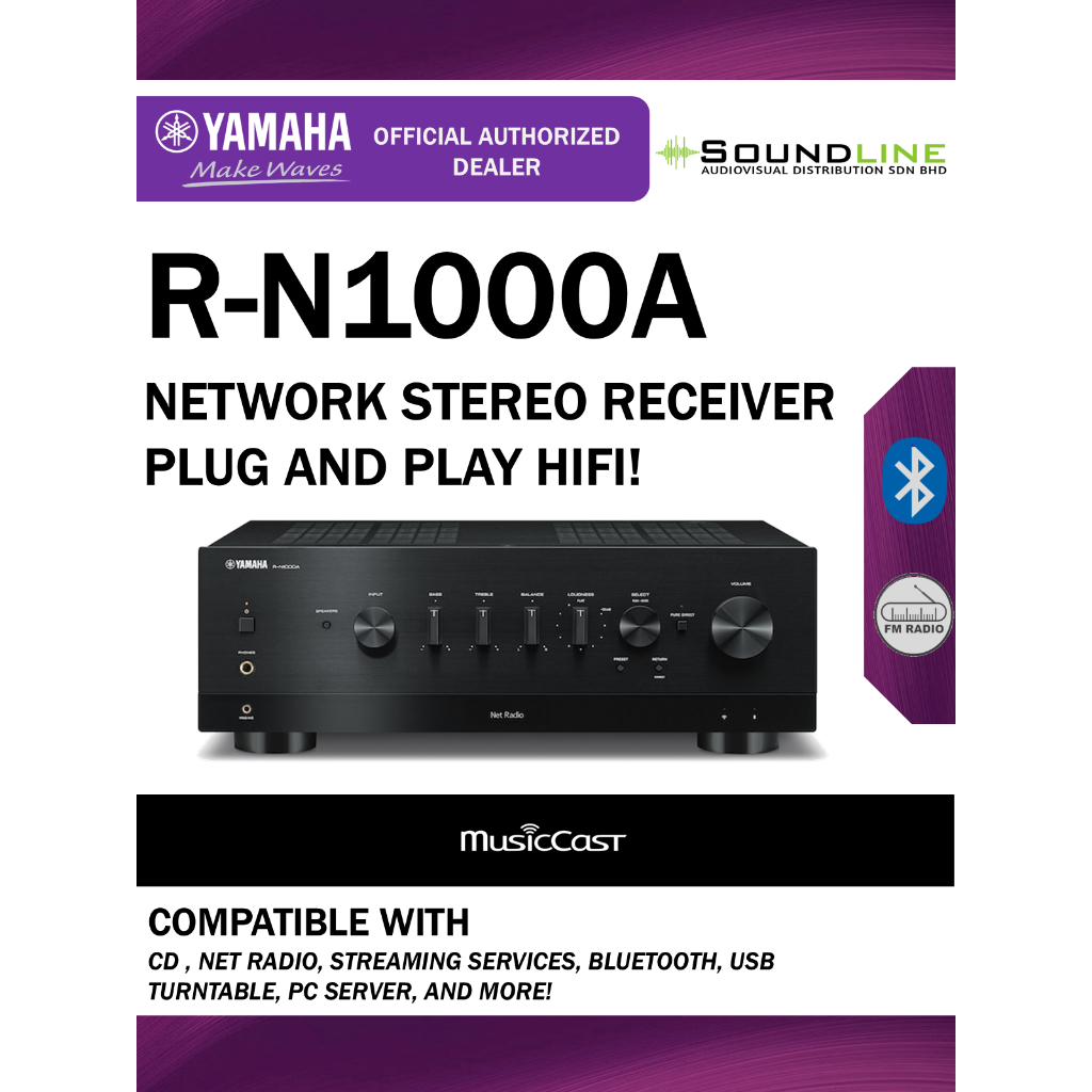 [YAMAHA] R-N1000A Network Stereo Receiver High Quality HiFi Music Streaming Bluetooth CD Radio ...