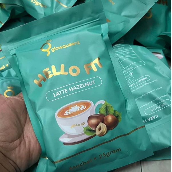 GLOWQUEENZ HELLO FIT LATTE HAZELNUT 6 SACHET ORIGINAL HQ!!! | Shopee ...