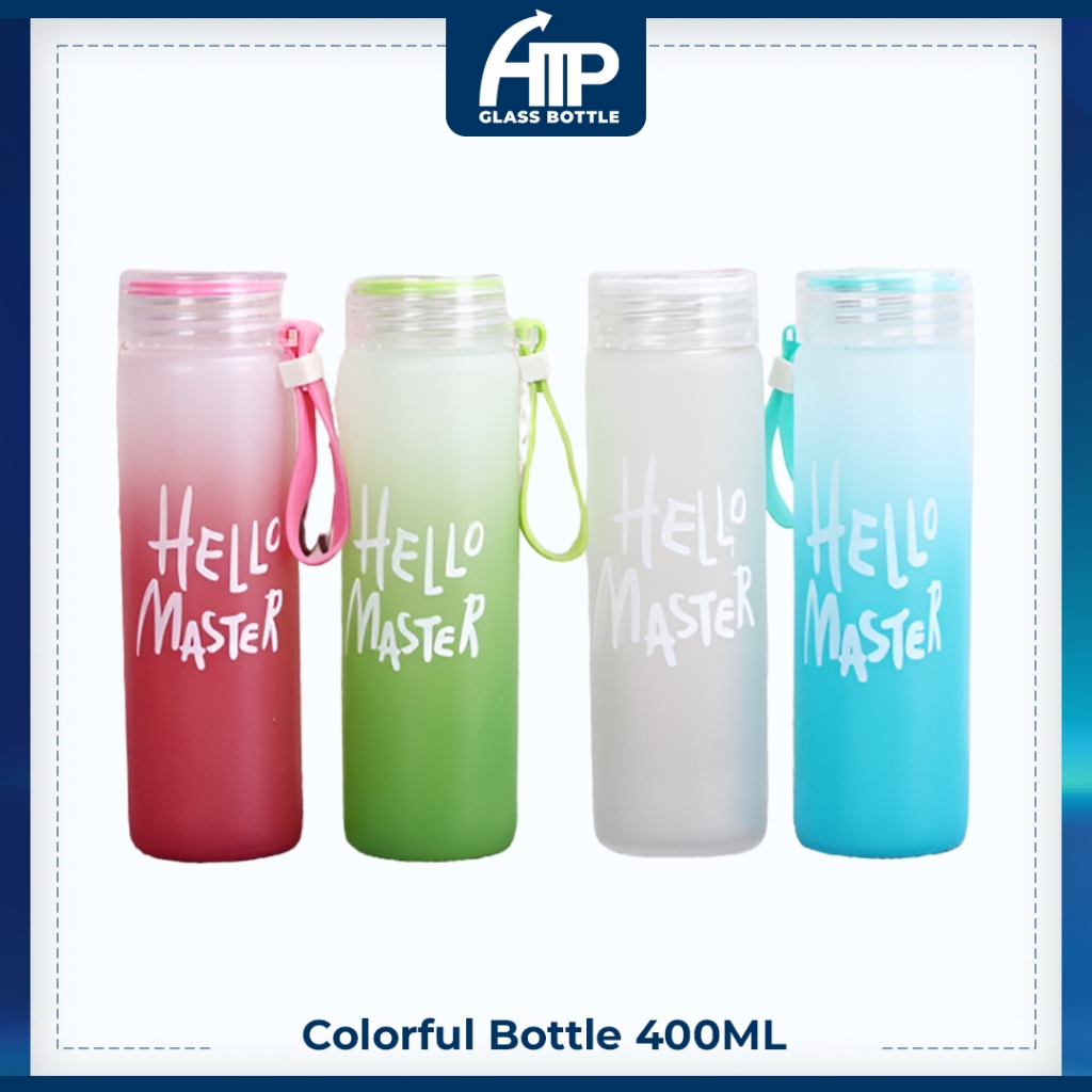 400ml ATP Glass Bottle Air Botol Warna-Warni Colorful Hello Master ...