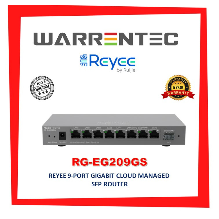 REYEE RG-EG209GS REYEE 9-PORT GIGABIT CLOUD MANAGED SFP ROUTER | Shopee ...