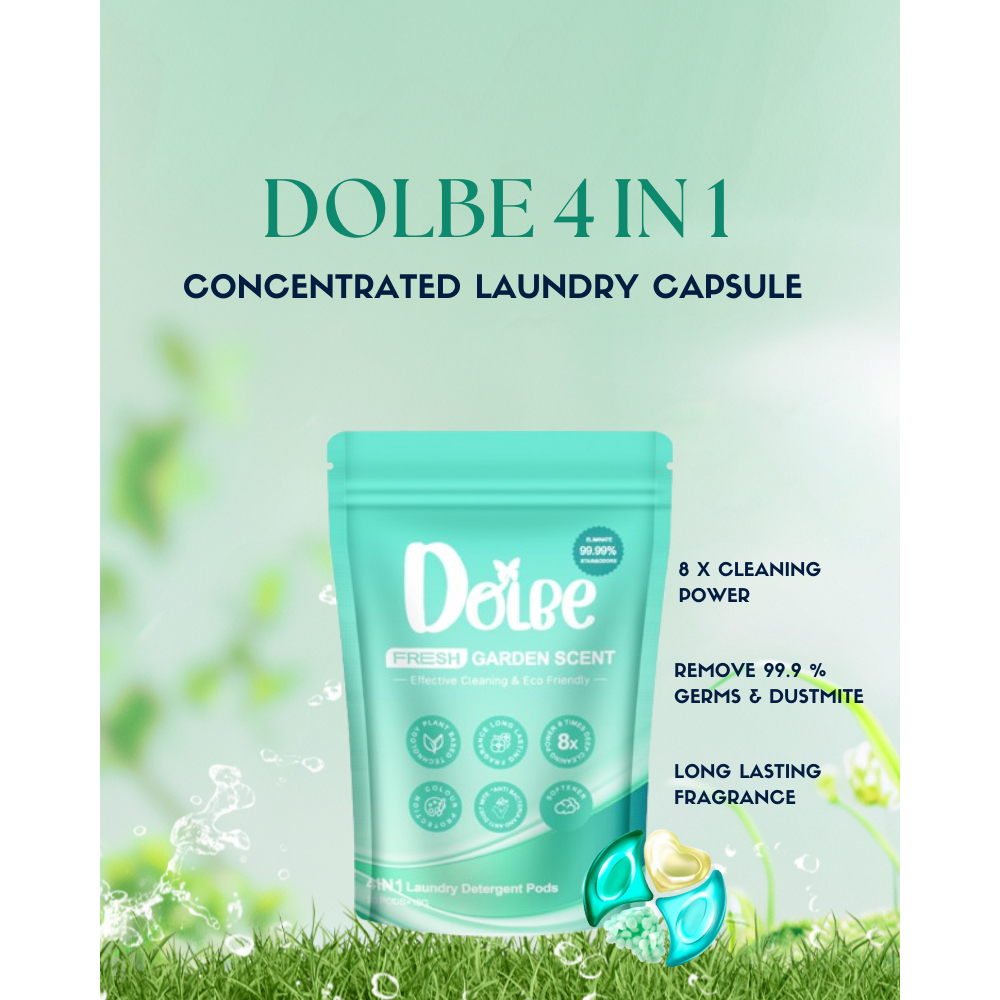 DOLBE 20 Pcs Laundry Detergent Beads / Laundry Pod (10g) Super ...