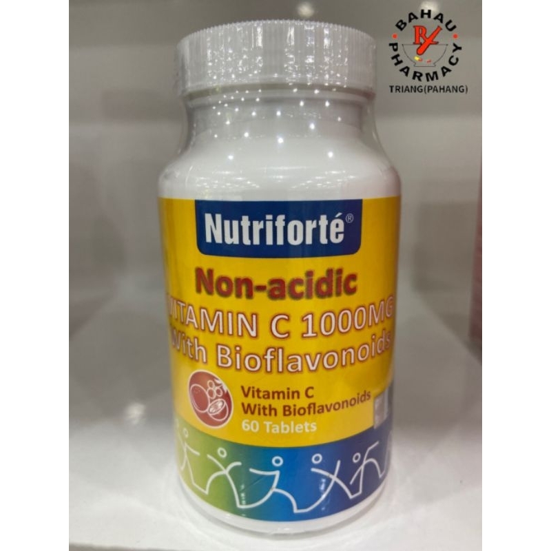 Nutriforte Non-Acidis Vitamin C 1000mg Non-Acidic 60 tablets with ...
