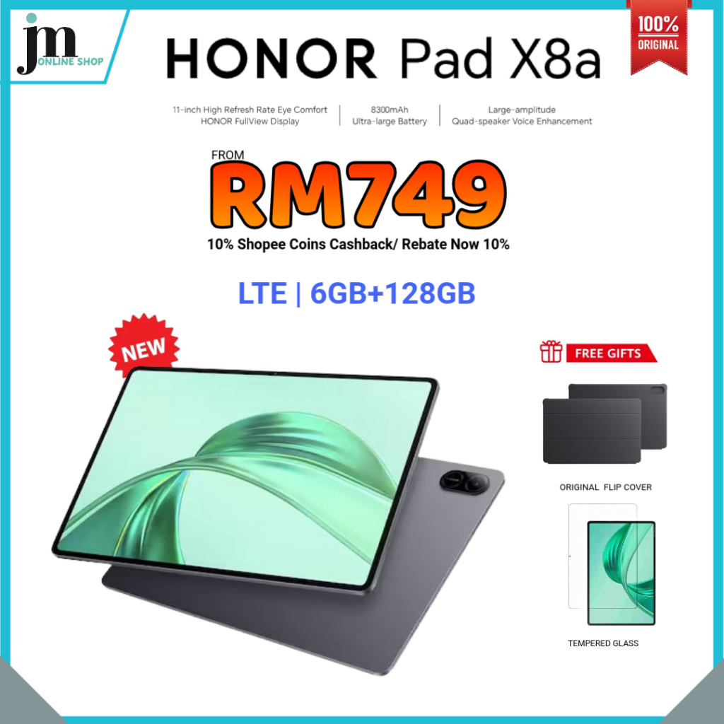 HONOR PAD X8A LTE (8GB(4GB+4GB)+128GB) | 11 inch Display|8300mAh ...