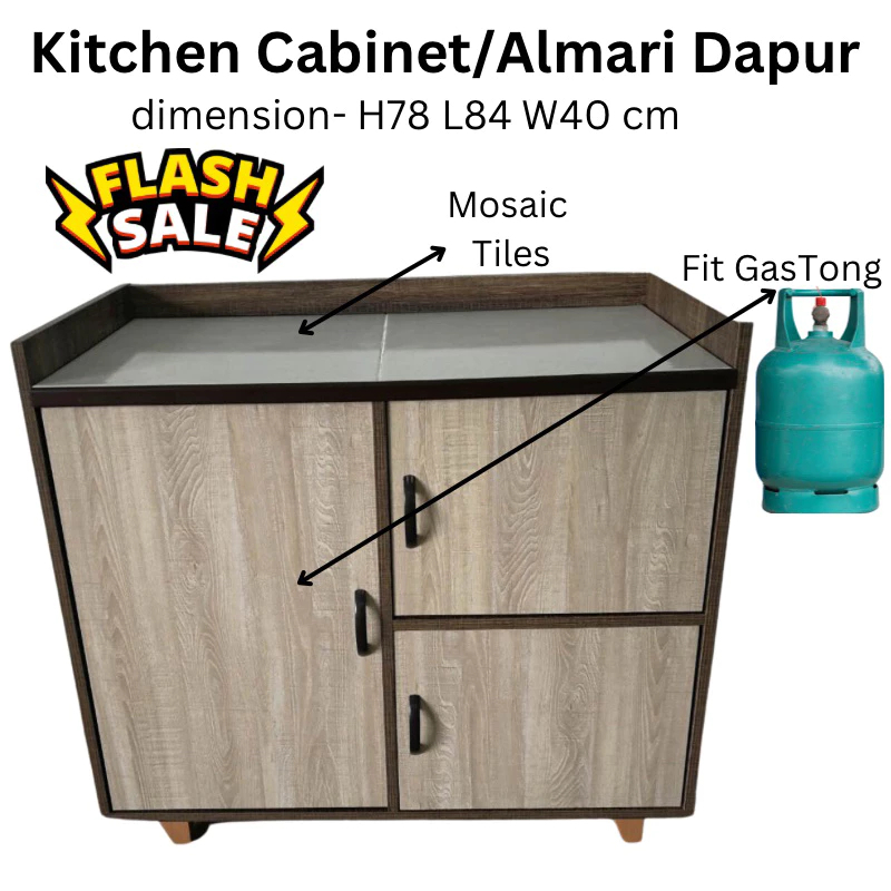 ROAM Gas Cabinet 3FT With Mosaic Top Meja Dapur 3Kaki Almari Dapur Gas ...