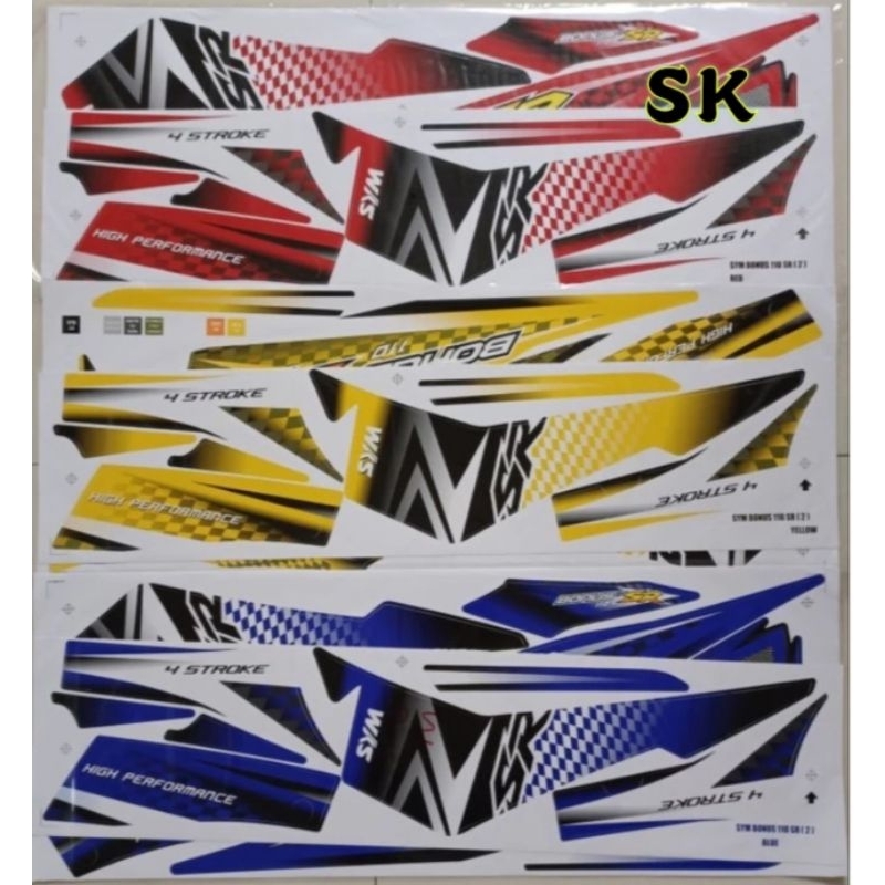 SYM BONUS 110 SR (2) STRIPE BODY STICKER STIKER (READY STOCK ...