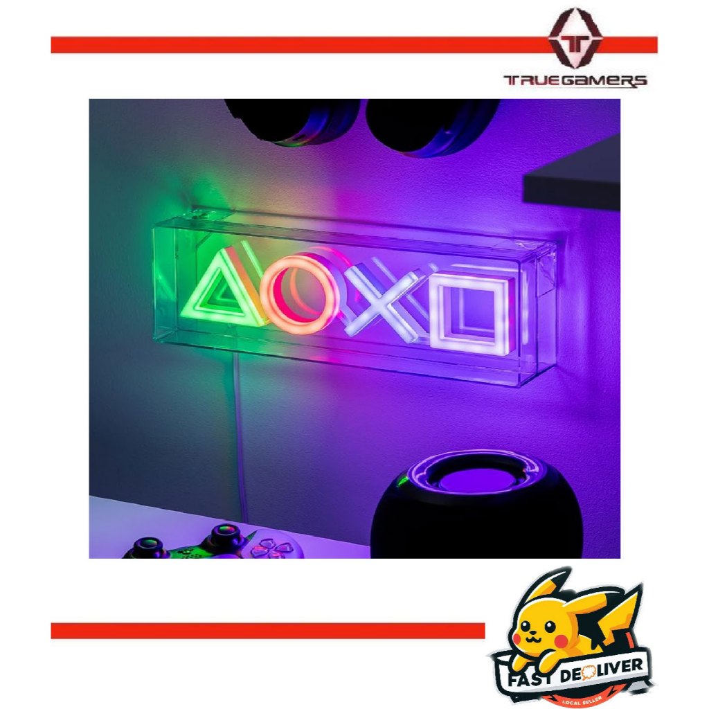 Paladone PlayStation LED Neon Light - Free Standing or Wall Mountable ...
