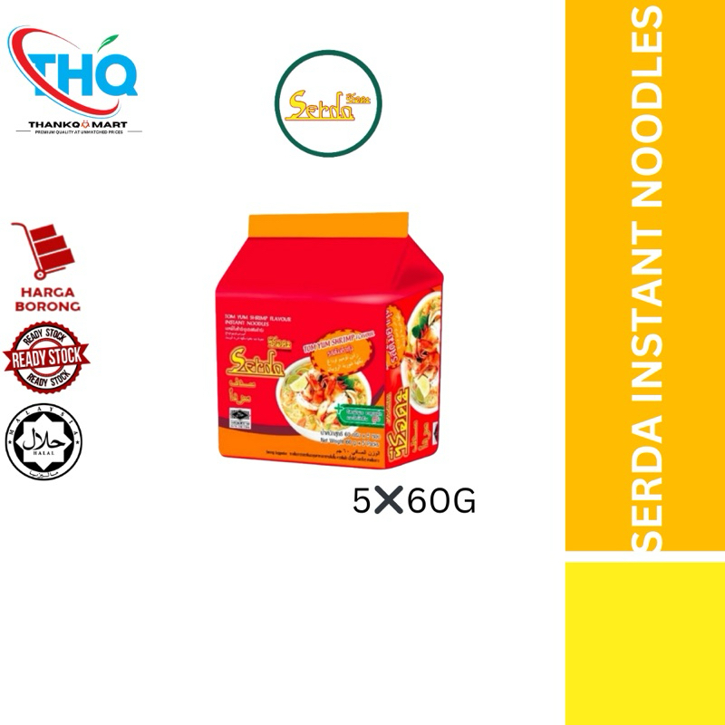 Serda Thai Instant Noodles Tom Yum Shrimp Flavour（5*60G）—LOW PRICE&BEST ...